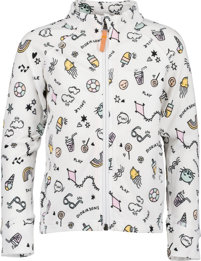 Didriksons Kids' Jadis Printed Full Zip Doodle Multi 110, Doodle Multi ...