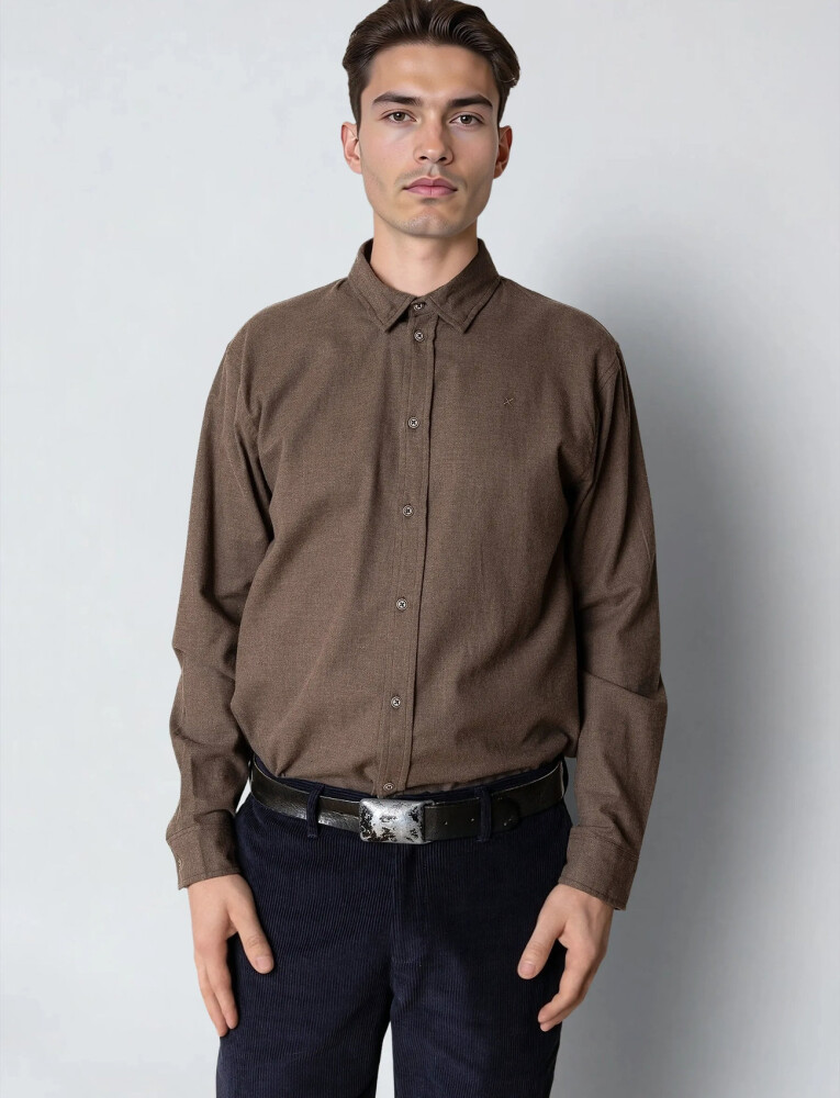 Clean Cut Copenhagen Russel Flannel Shirt - Brown - M » Best Pris på ...