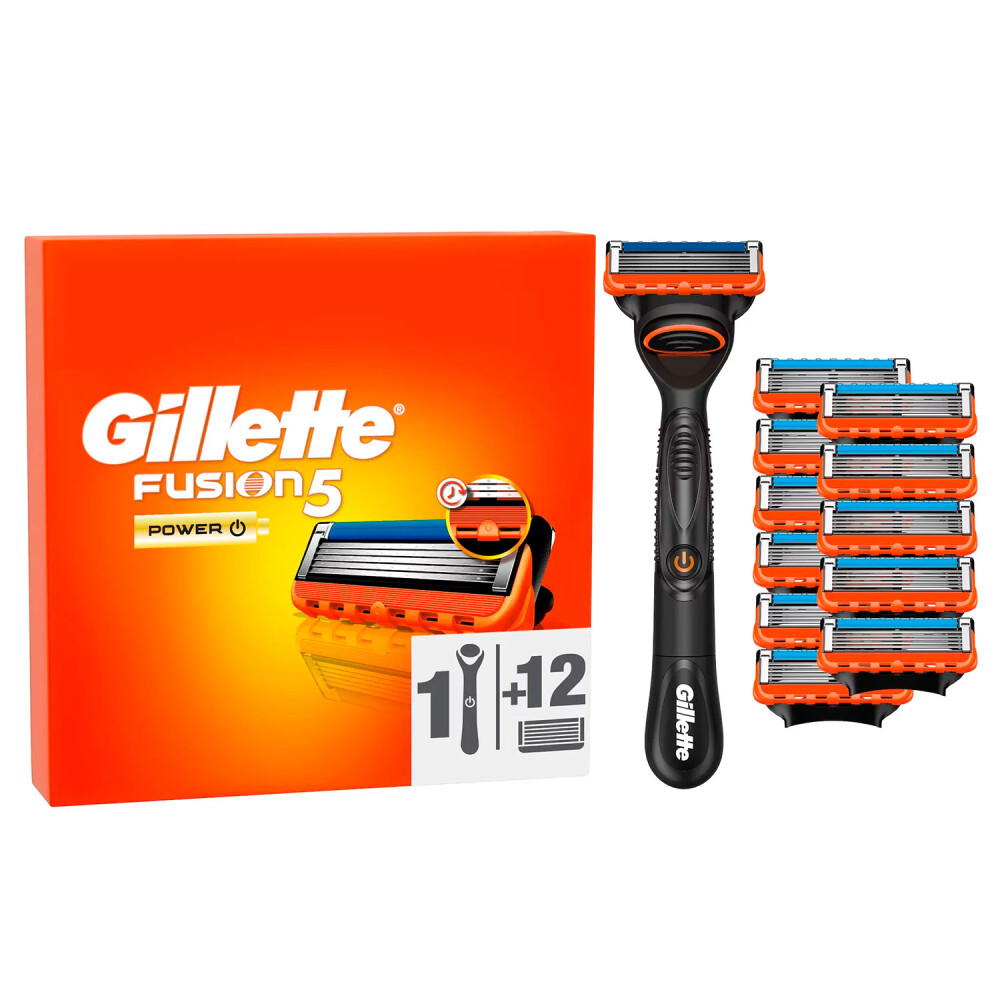 Gillette Fusion5 Power Barberhøvel inkl. 12 stk. Barberblader » Best ...