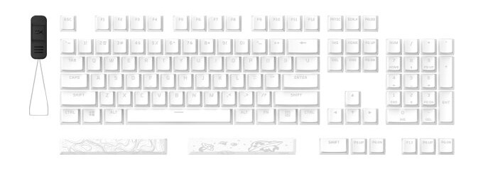 Hp Hyperx Pudding Keycaps 2 - Full Key Set - Pbt - White Us Layout ...