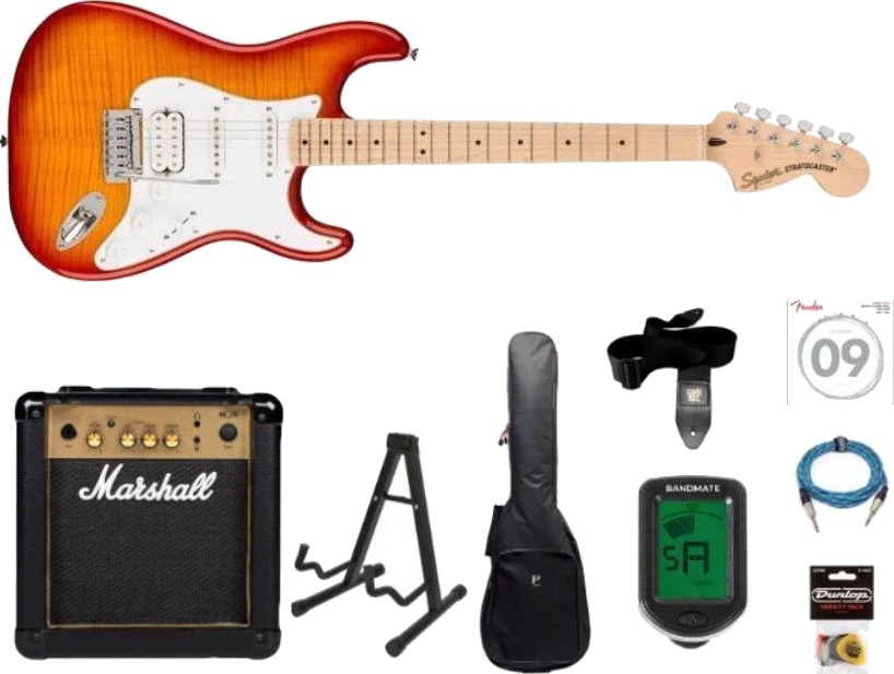Fender Squier Affinity Stratocaster el-gitar startpakke Sienna Sunburst ...