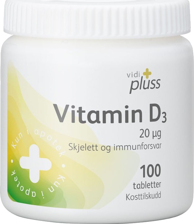 Vidi pluss vitamin D 20mcg 100 tabletter » Best Pris på Prisradar.no