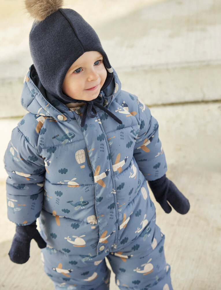 Minymo Quilted Suit Aop Blue 74 » Best Pris på Prisradar.no