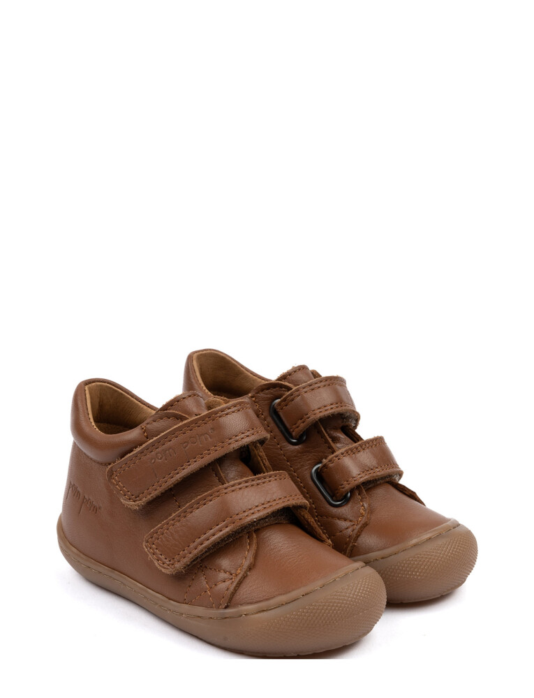 Pom Pom First™ Sport Velcro Shoe - Brown - 22 » Best Pris på Prisradar.no