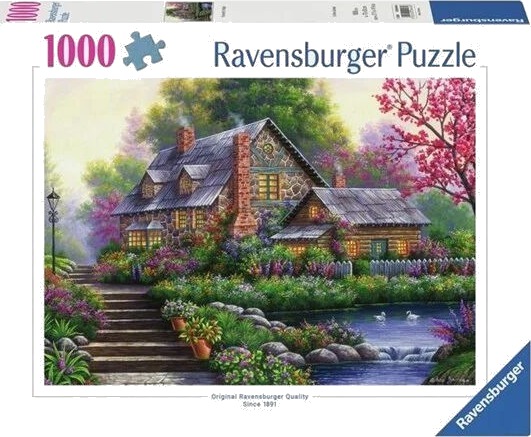 Ravensburger Jigsaw Puzzle Romantic Cottage 1000 pcs. Gulv » Best Pris ...