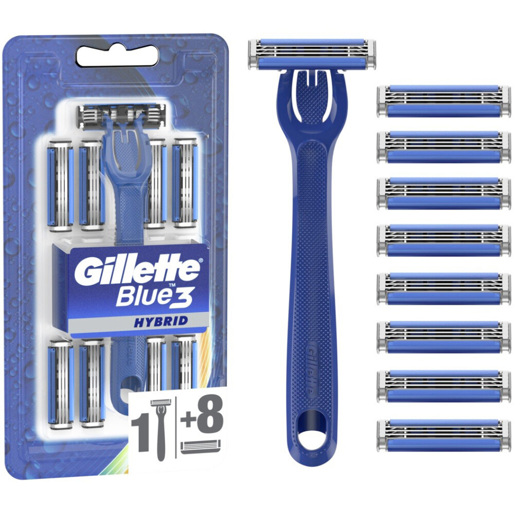 Gillette Blue3 Hybrid barberhøvel + 9 barberblader » Best Pris på ...