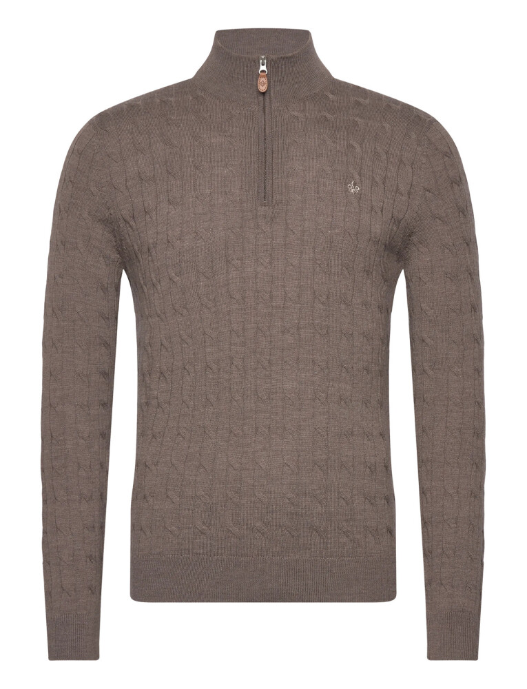 Morris Merino Cable John Zip - Brown - M » Best Pris på Prisradar.no