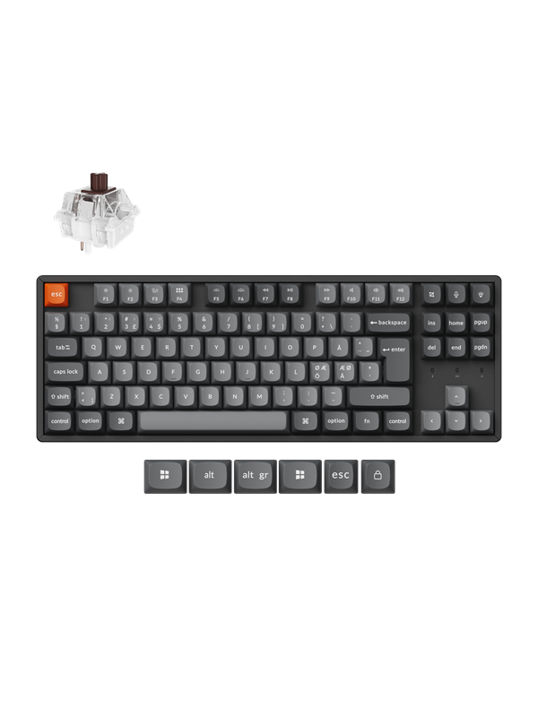 Keychron K8 MAX Mekanisk Gamingtastatur Trådløs RGB Nordisk 80% Super ...