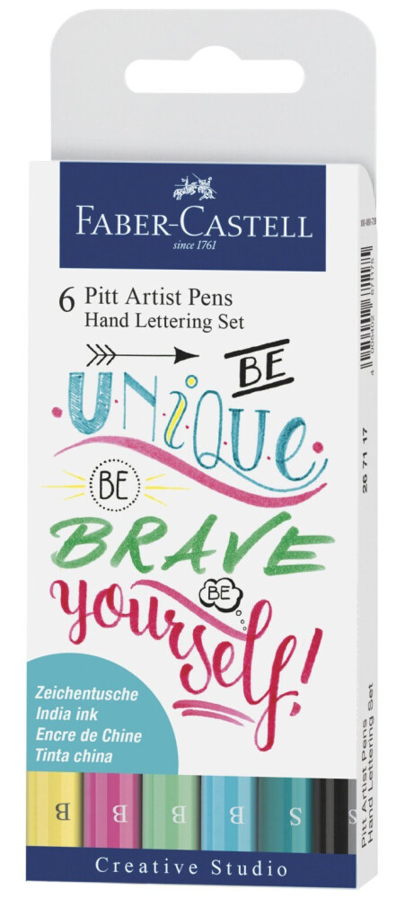 Faber-Castell - India ink Pitt Artist Pen Hand Lettering Set pastel ...