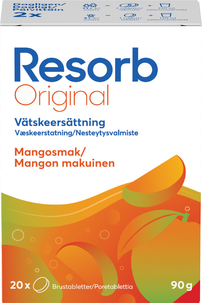 Resorb Original Brusetabletter Mangosmak 2 x 10 stk. » Best Pris på ...