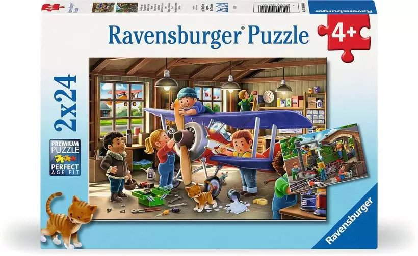 Ravensburger Puslespill 2x24 Brikker Fly og Togreparasjoner » Best Pris ...