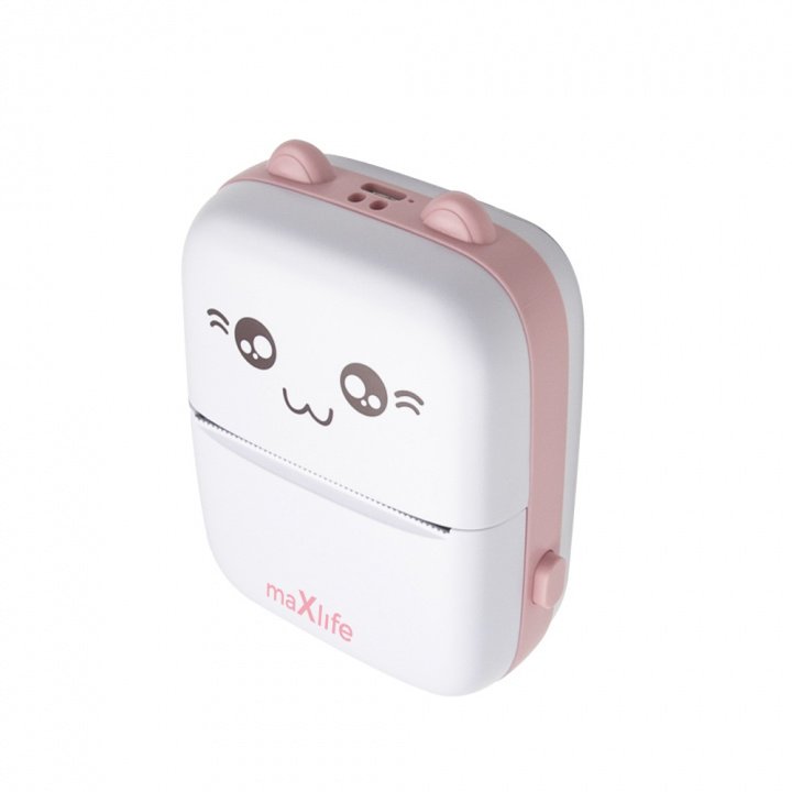 Maxlife MXTP 100 Thermal Printer bærbar miniskriver med Bluetooth rosa ...