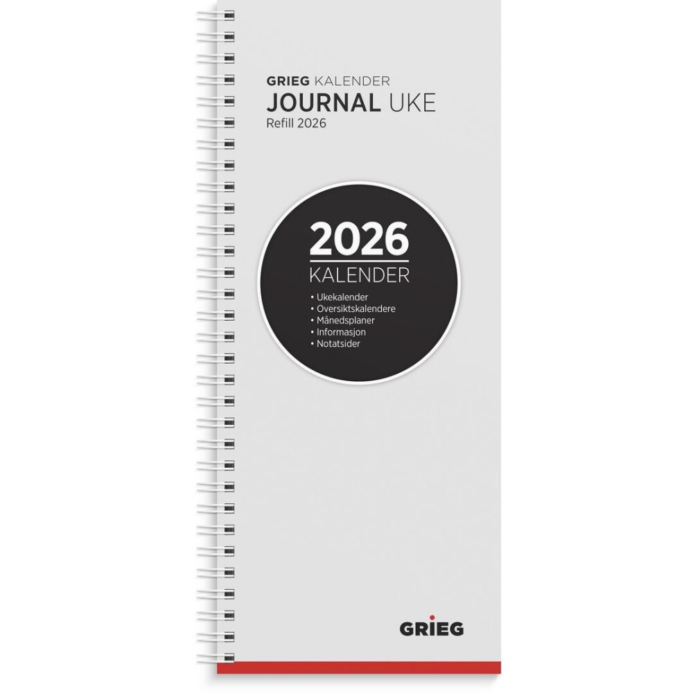 Grieg Journalkalender Grieg 2026 Spiral Refill » Best Pris på Prisradar.no