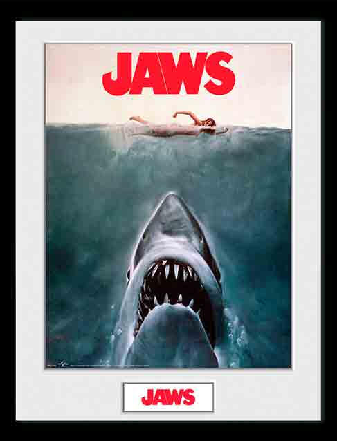 Jaws Innrammet Bilde 30 x 40 cm Key Art » Best Pris på Prisradar.no
