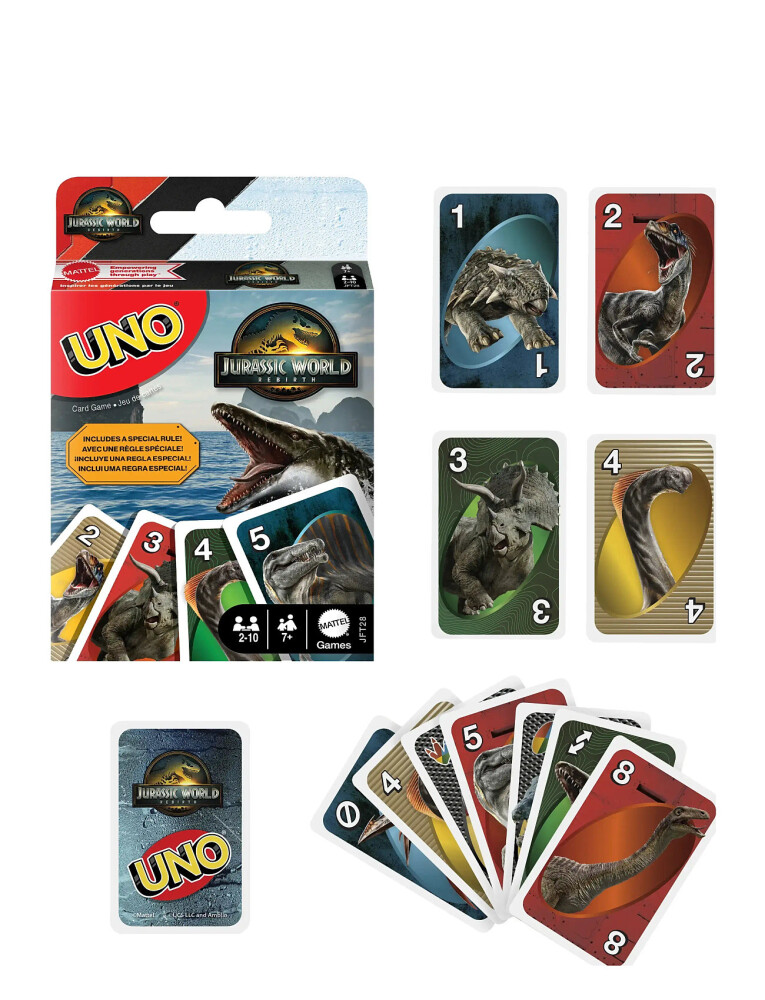 Mattel UNO Jurassic World Rebirth Kortspill for Barn og Familier » Best ...