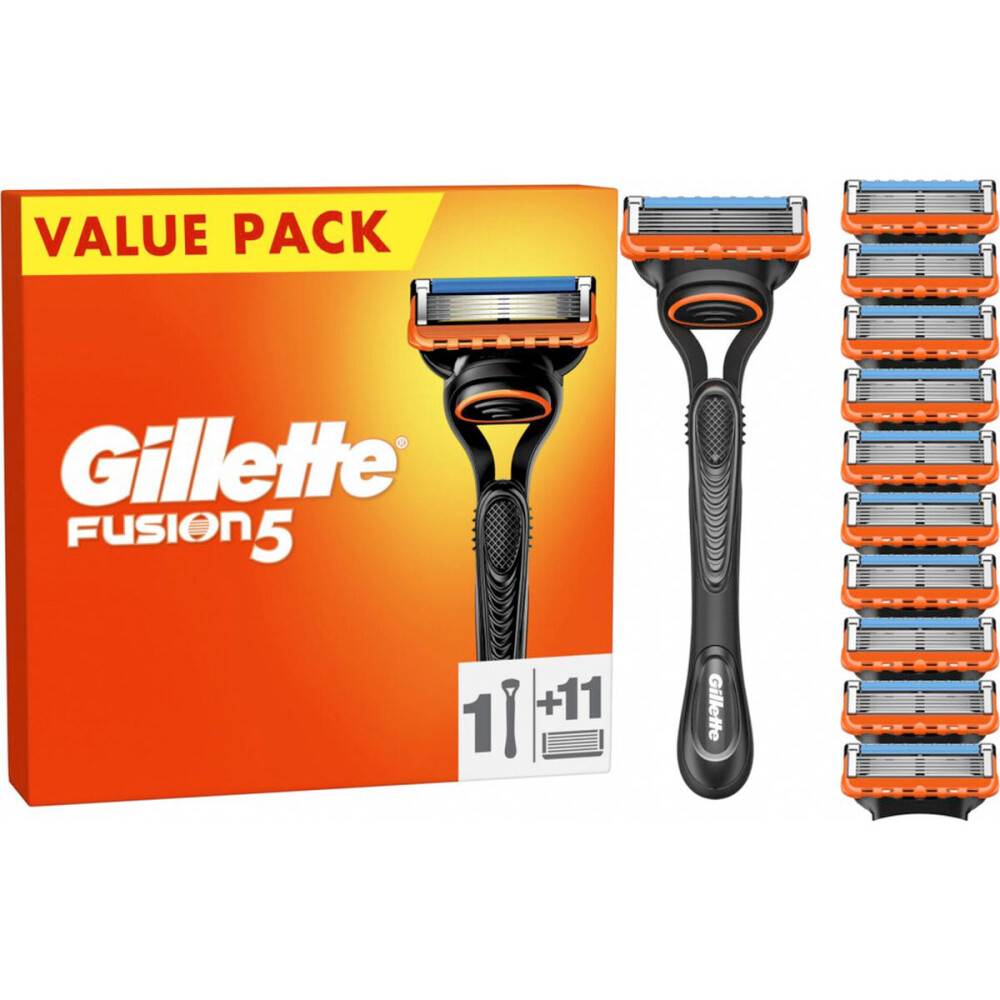 Gillette Fusion5 Barberhøvel + 11 stk. Barberblader » Best Pris på ...