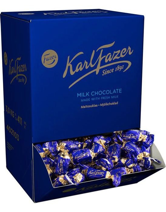 3 kg Karl Fazer Milk Chocolate Melkesjokoladebiter i Dispensereske ...