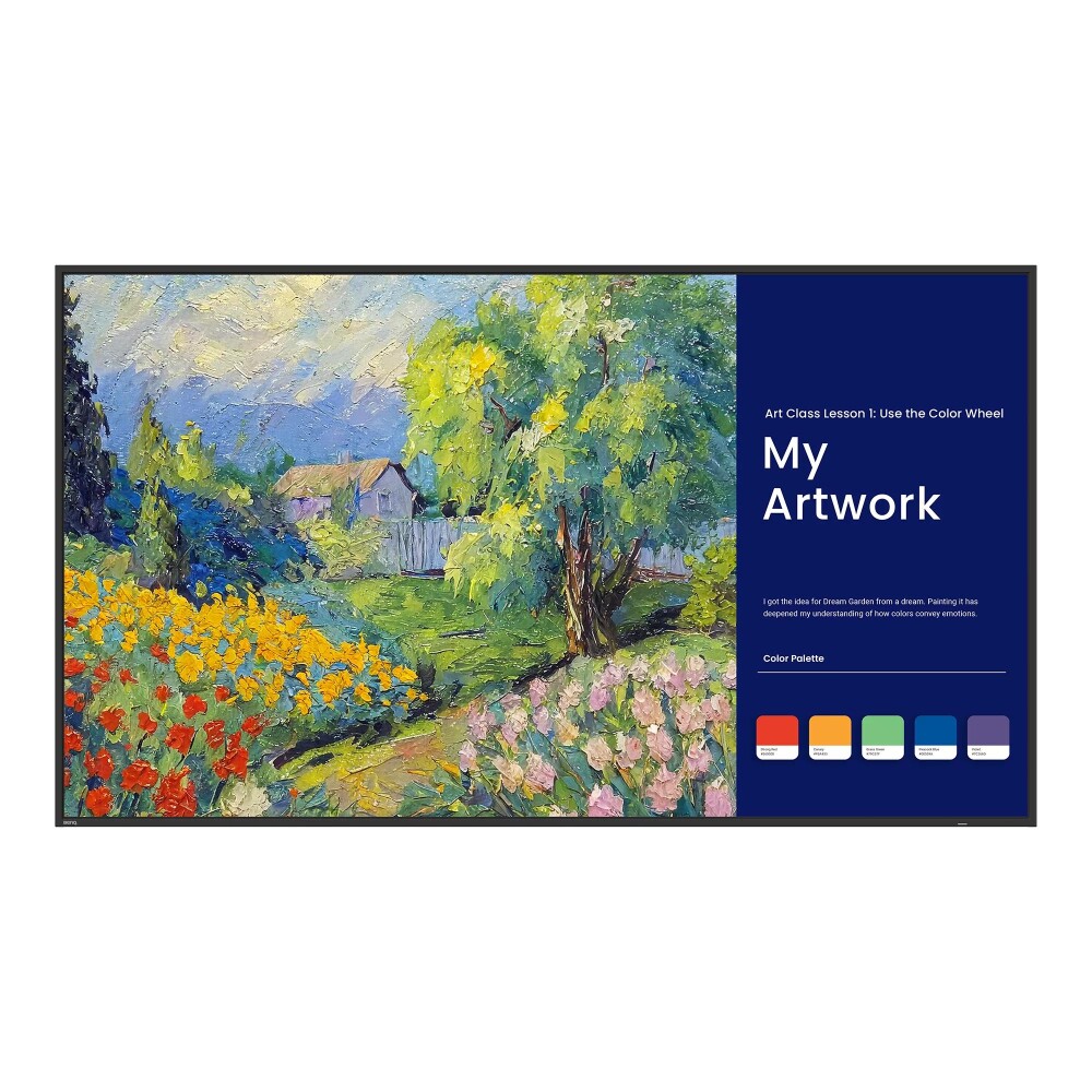 BenQ SL6504 65" 4K LCD Skjerm med IPS Teknologi og Innebygde Høyttalere ...