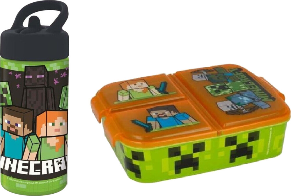 Stor - Lunch Box & Water Bottle - Minecraft » Best Pris på Prisradar.no