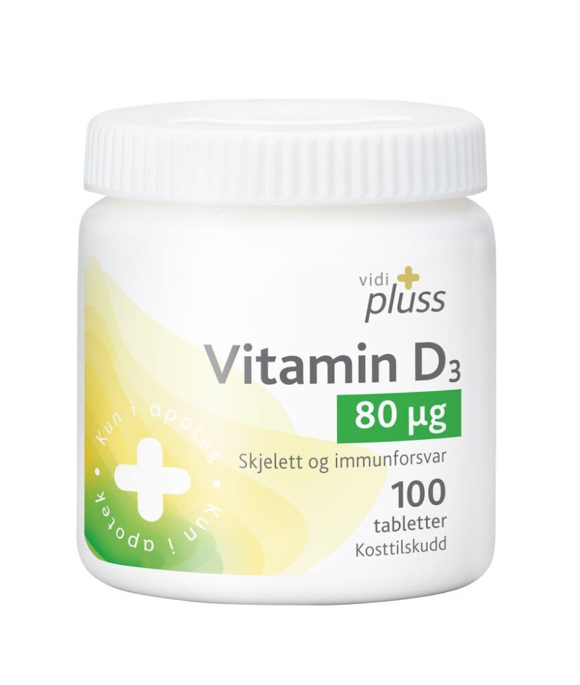 Vidi pluss vitamin D 80mcg 100 tabletter » Best Pris på Prisradar.no
