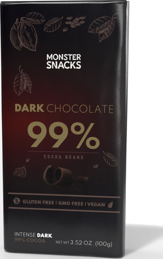Monster 99% Mørk Sjokolade 100g » Best Pris på Prisradar.no