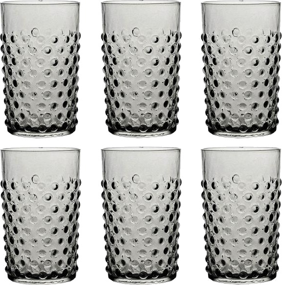 Klimchi Hobnail glass 20 cl 6 stk grey smoke » Best Pris på Prisradar.no