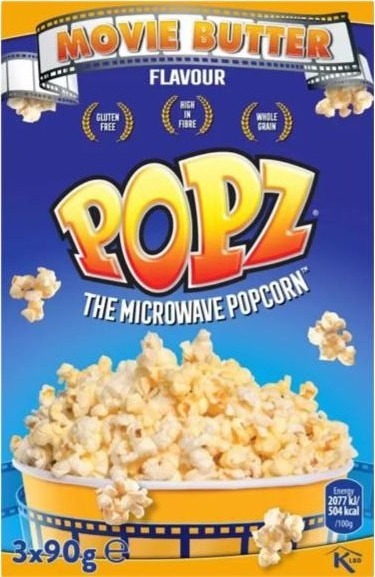 Popz Micro Popcorn med Smørsmak 3x90 gram Popcorn » Best Pris på ...