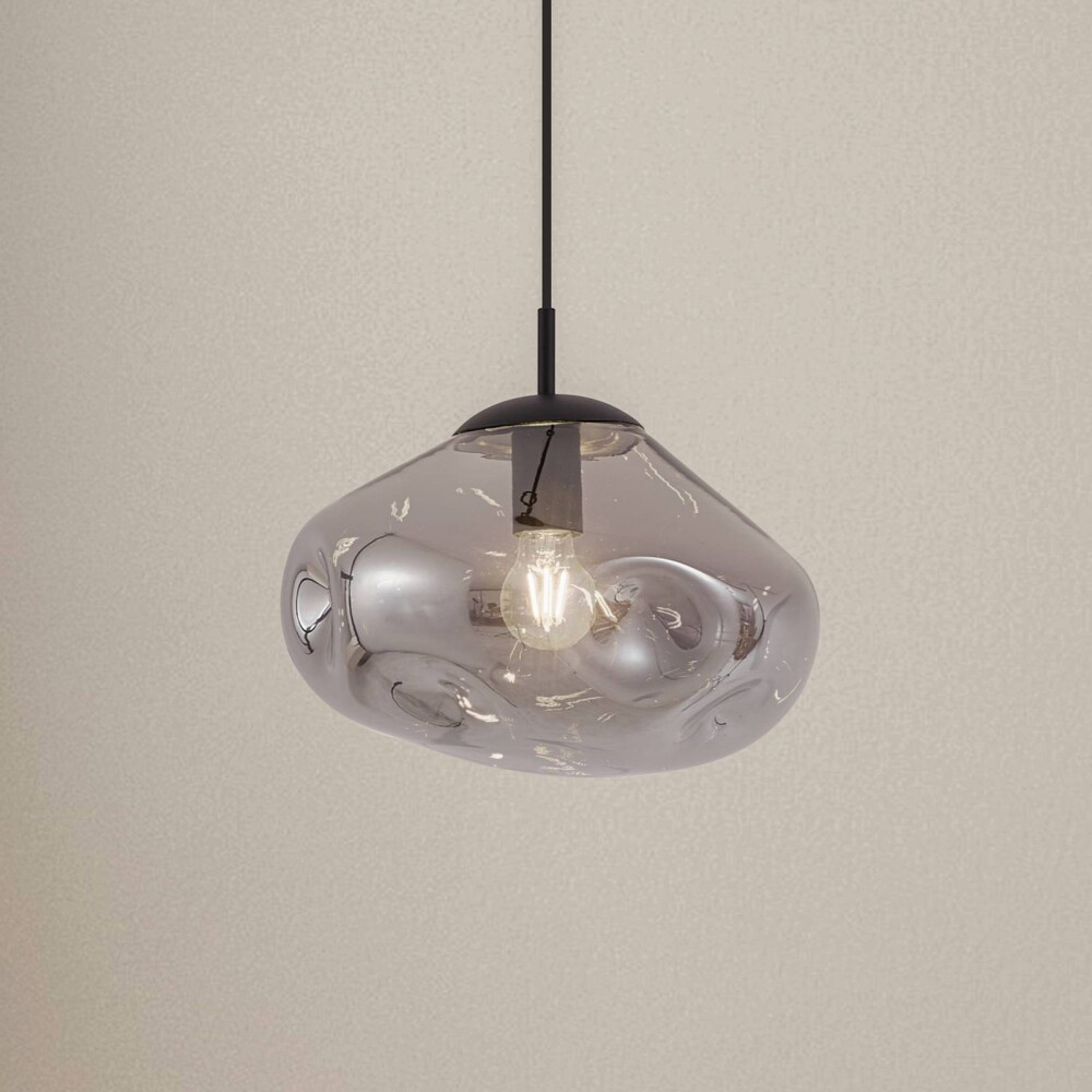 Lindby hengelampe Lelia røykgrå glass Ø 35 cm » Best Pris på Prisradar.no