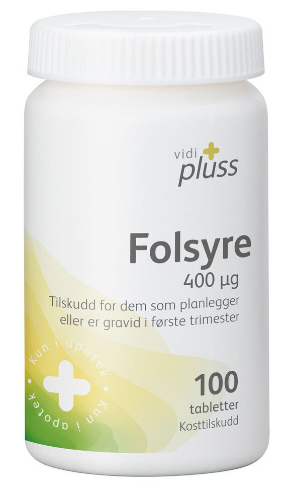 Vidi pluss folsyre 400mcg 100 tabletter » Best Pris på Prisradar.no