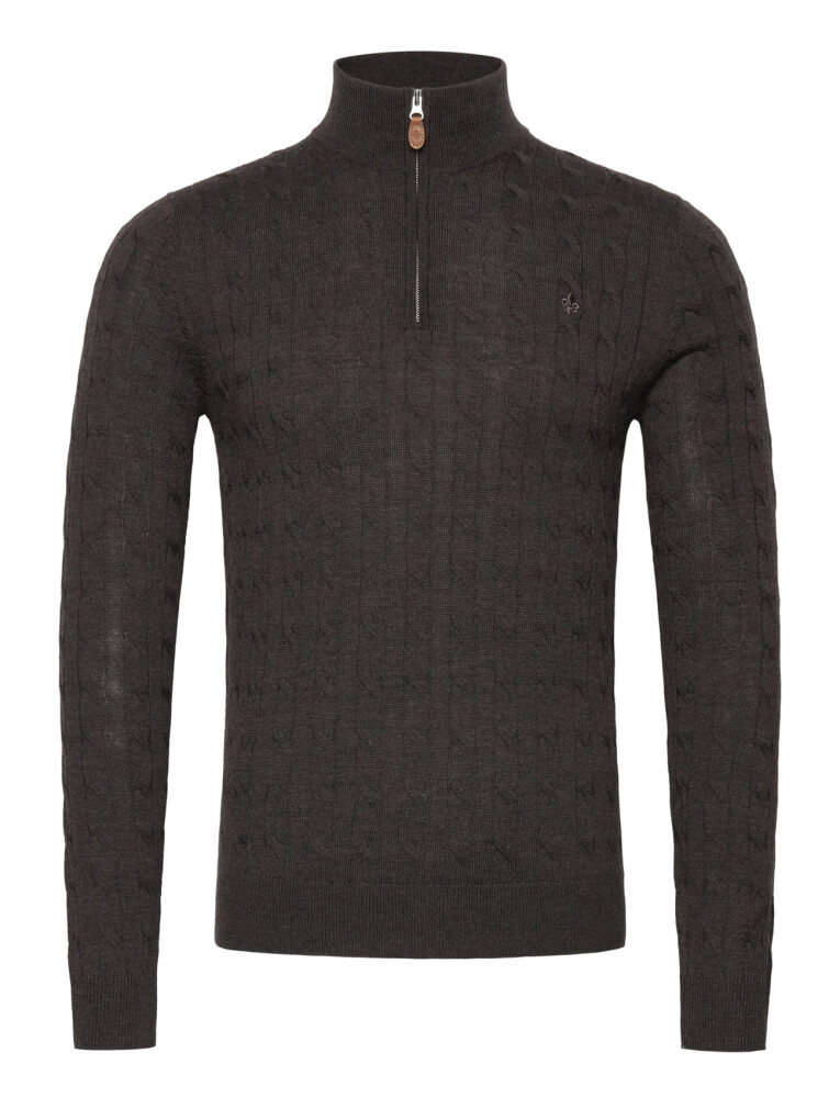 Morris Merino Cable John Zip - Brown - XXL » Best Pris på Prisradar.no