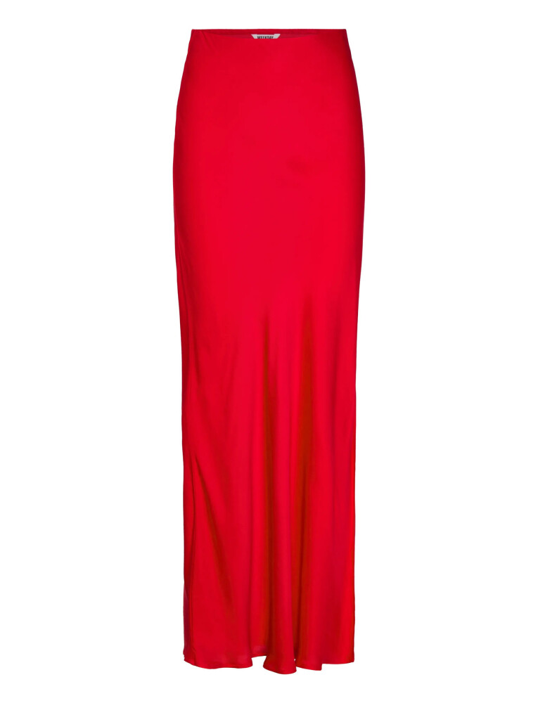 Weekday Bias Cut Satin Maxi Skirt - Red - XS » Best Pris på Prisradar.no
